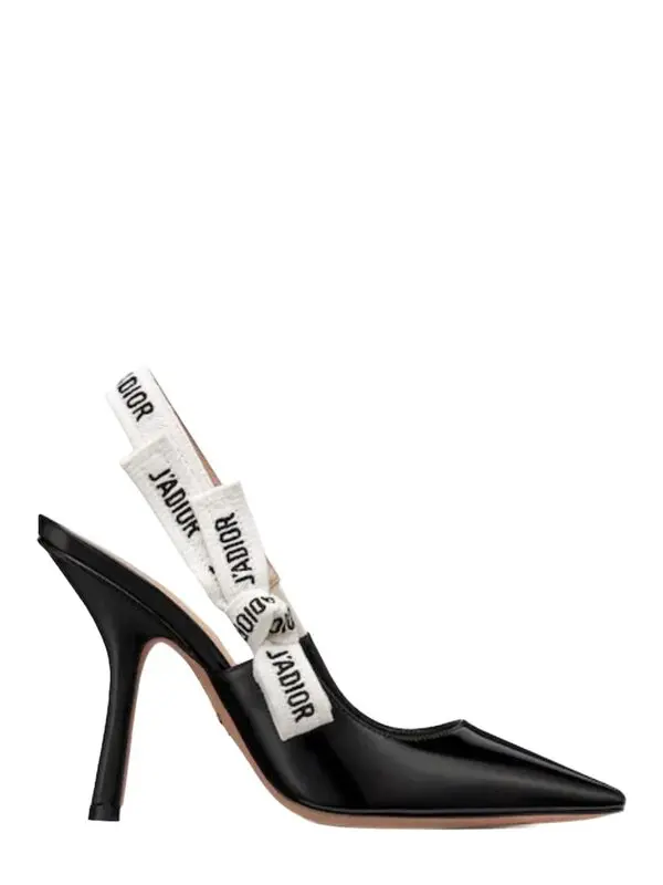 Dior J'adior Slingback Pumps With Embroidered Ribbon - Black