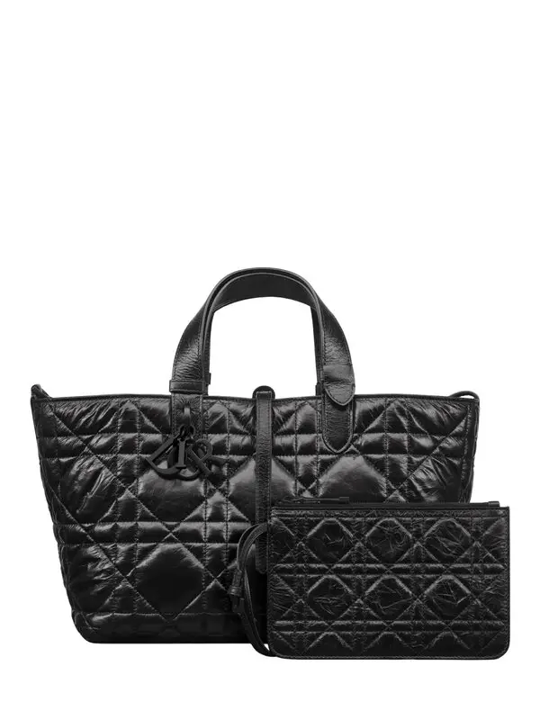 Dior Medium Cannage Quilted Tote Bag - Black