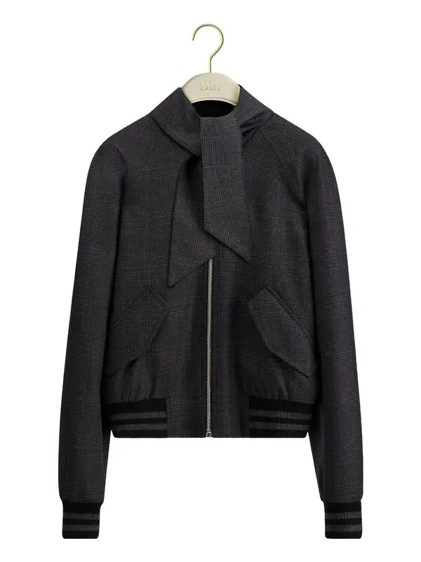Dior Zip-up Jacket With Removable Tie Collar - Black