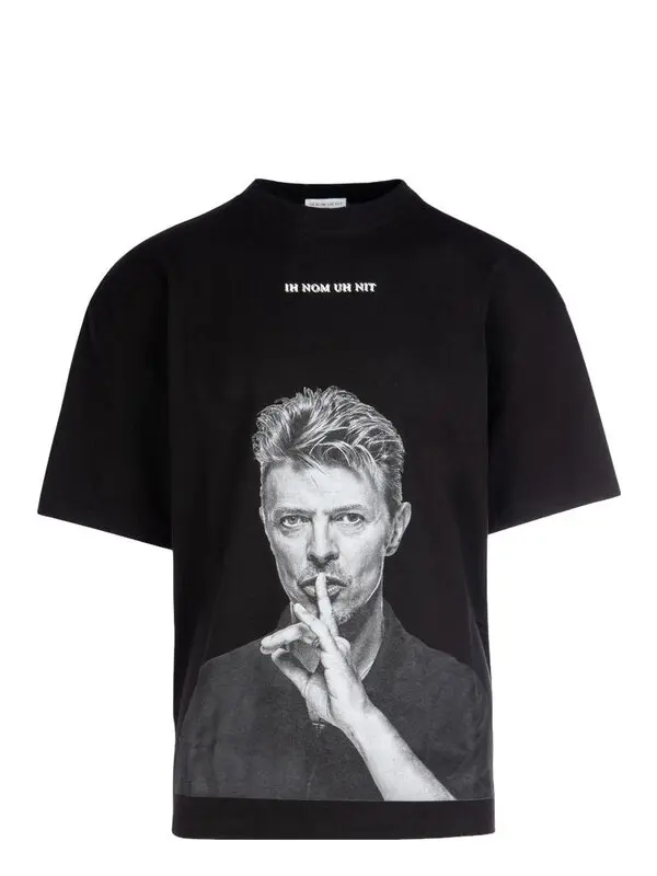 IH NOM UH NIT Portrait Printed Short-sleeved T-shirt - Black