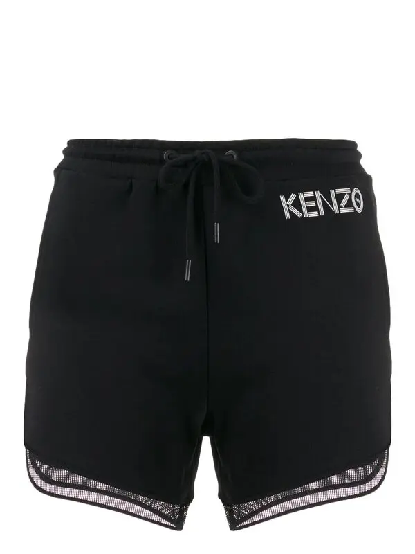 Kenzo Mesh Trimmed Shorts - Black