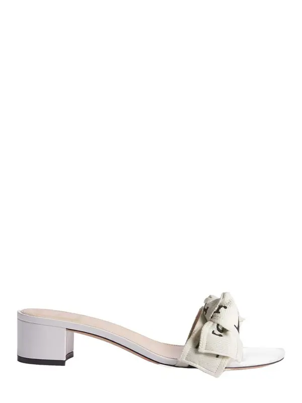 Dior J'adior Heeled Slide With Bow Detailing - Ivory