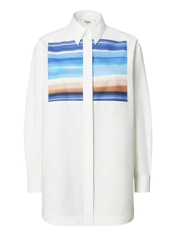 Fendi Striped Print Shirt - White