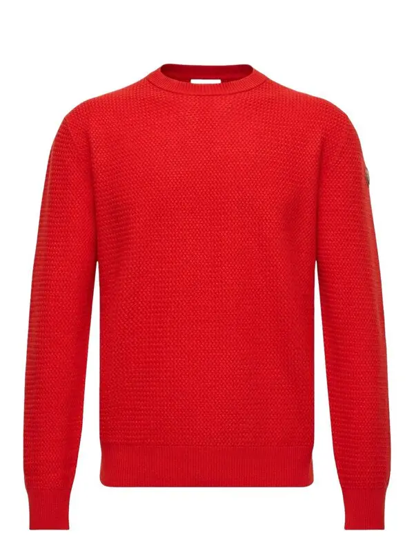 Moncler Textured Cashmere Wool Sweater - Red
