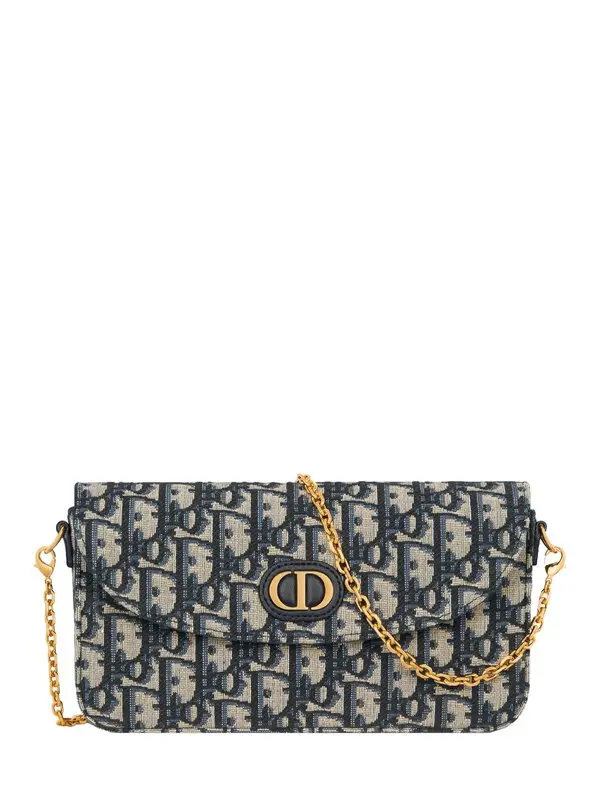 Dior 30 Montaigne Pouch With Chain - Gray