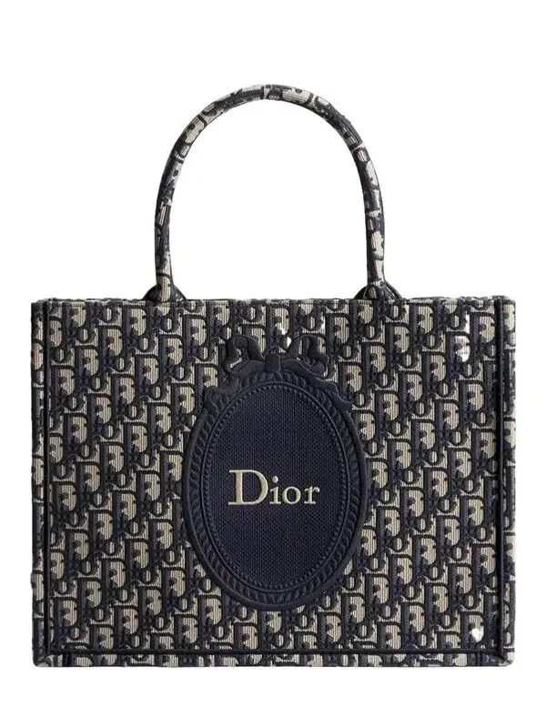 Dior Medium Book Tote With Strap - Blue
