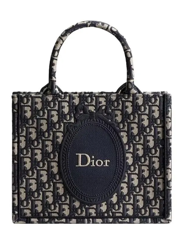 Dior Small Book Tote With Strap - Blue