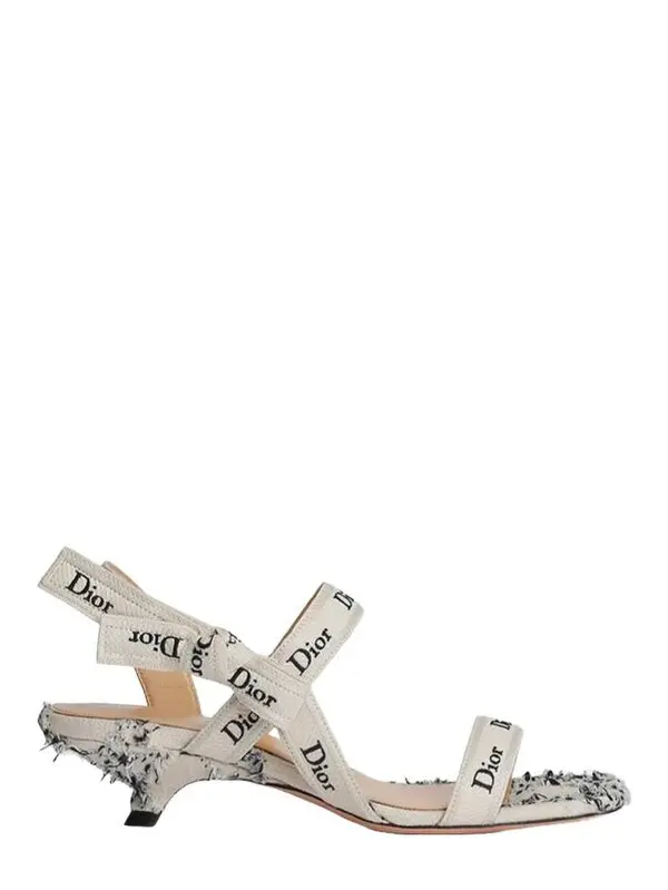 Dior Heeled Sandal With Straps - Nude