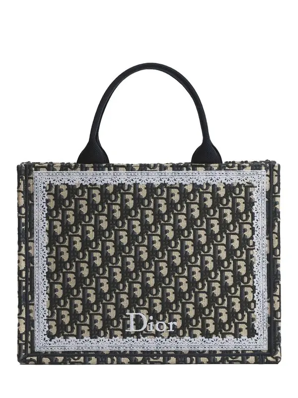 Dior Medium Book Tote With Strap - Blue