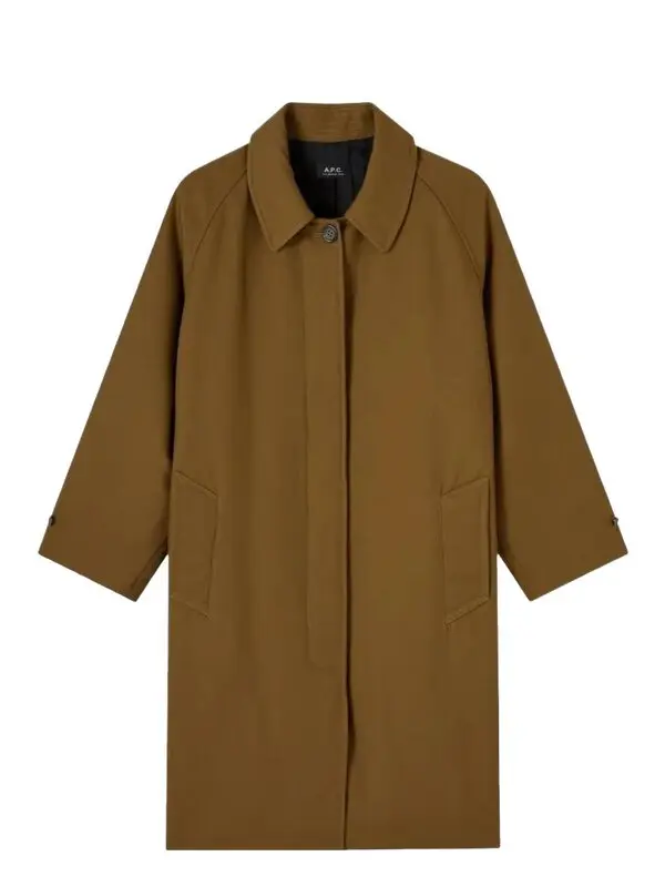 A.p.c. Spread Collar Raglan Sleeve Coat - Brown