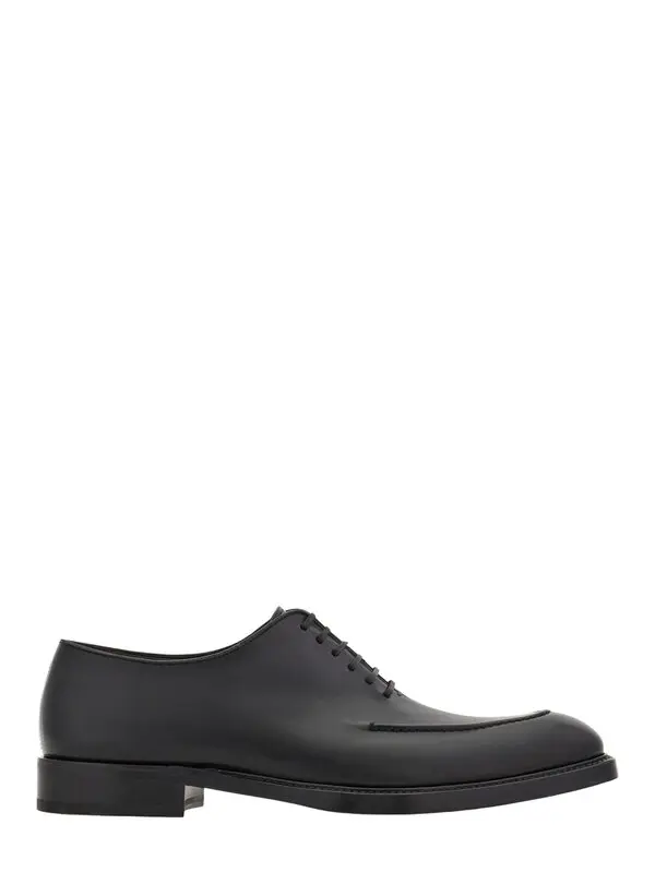 FERRAGAMO Oxford Shoes With Raised Stitching Detail - Black