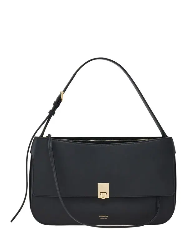 FERRAGAMO Cara Bag With Gold Tone Buckle - Black