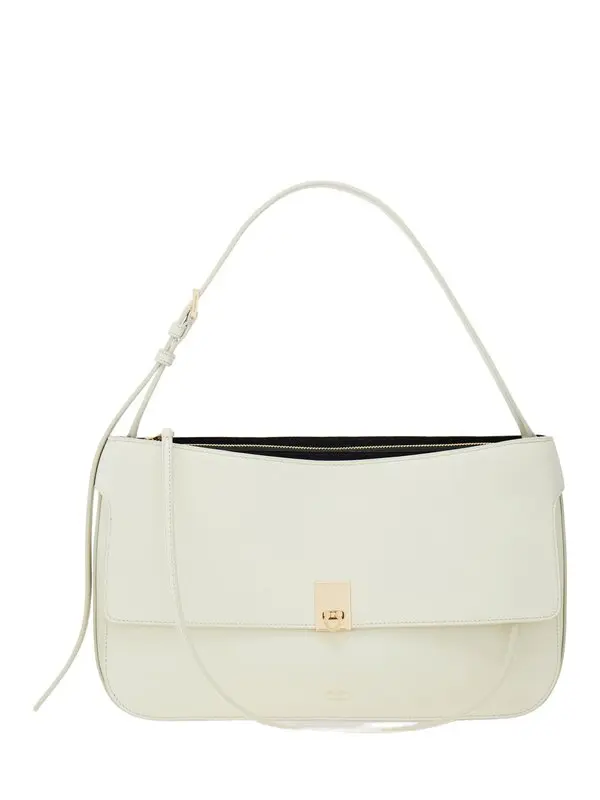 FERRAGAMO Cara Bag With Gold Tone Buckle - White