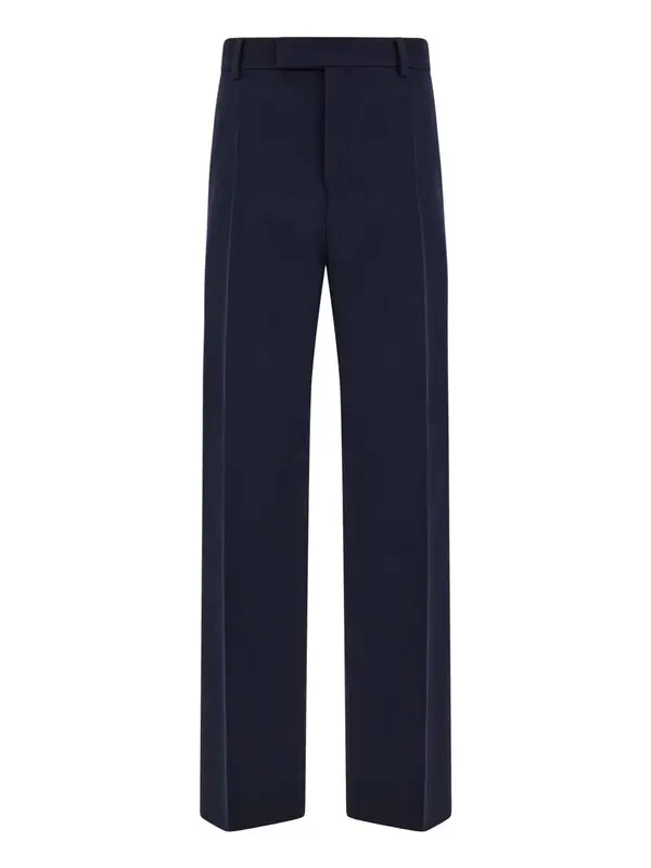 FERRAGAMO Wide Leg Chevron Trousers - Blue