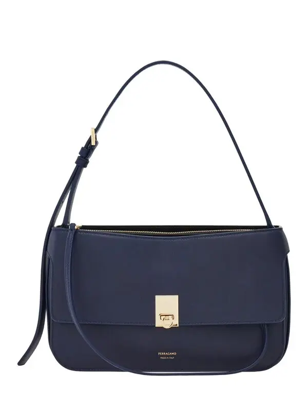 FERRAGAMO Cara Bag In Smooth Calfskin - Blue
