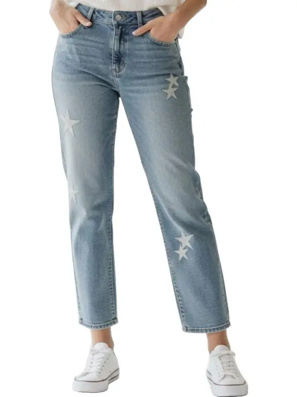 DEAR JOHN Taylor Mid Rise Straight Leg Jeans - Starboard