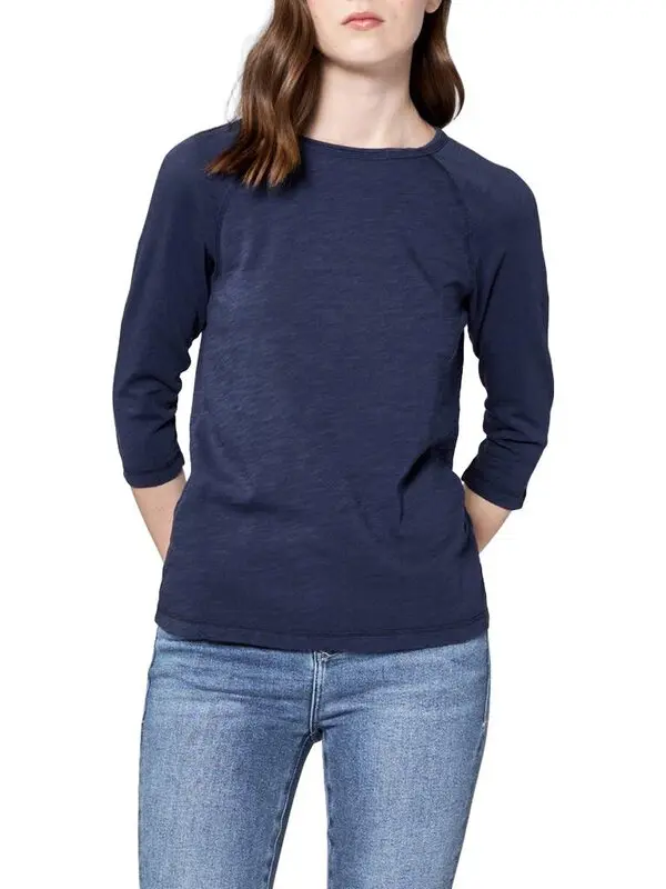 DEAR JOHN Sonoma Crew Neck 3/4 Raglan Sleeve T-shirt - Black Iris