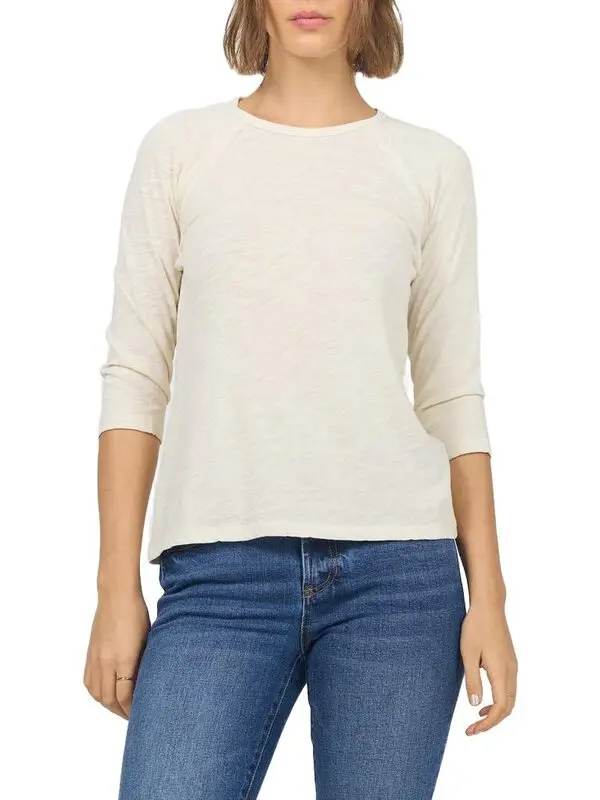 DEAR JOHN Sonoma Crew Neck 3/4 Raglan Sleeve T-shirt - Whitecap Grey