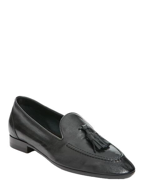 THE ROW Caden Leather Tassel Loafer - Black