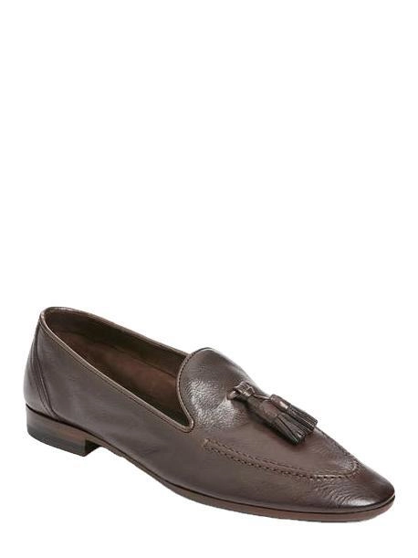 THE ROW Caden Leather Tassel Loafer - Deep Brown