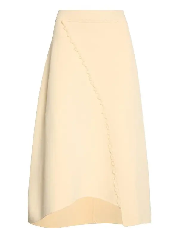 ASHLYN Felix Asymmetric Ruffle Trim Skirt - Cream