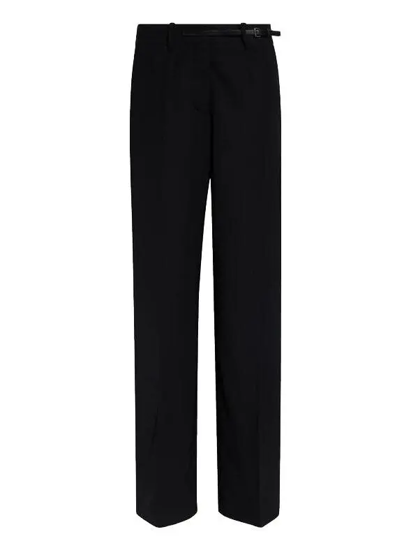 Helmut Lang Belted Wool Gabardine Pants - Black
