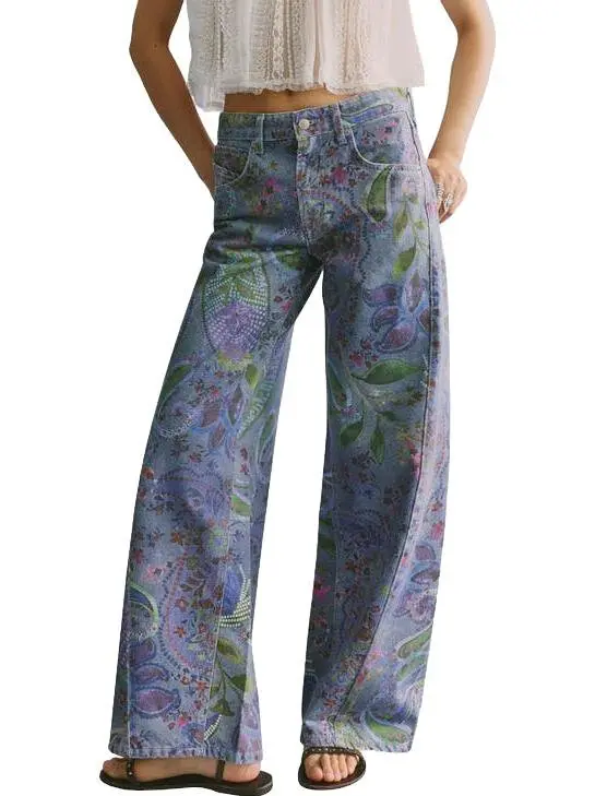 Free People Alter Ego Wide Leg Jeans - Dusk Combo