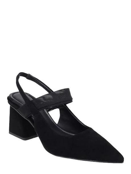 Pelle Moda Imelde Slingback Pointed Toe Mary Jane Pumps - Black