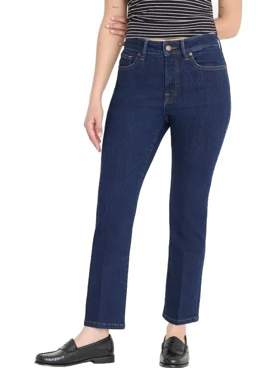 Good American Petite High Waist Straight Leg Jeans - Indigo1153