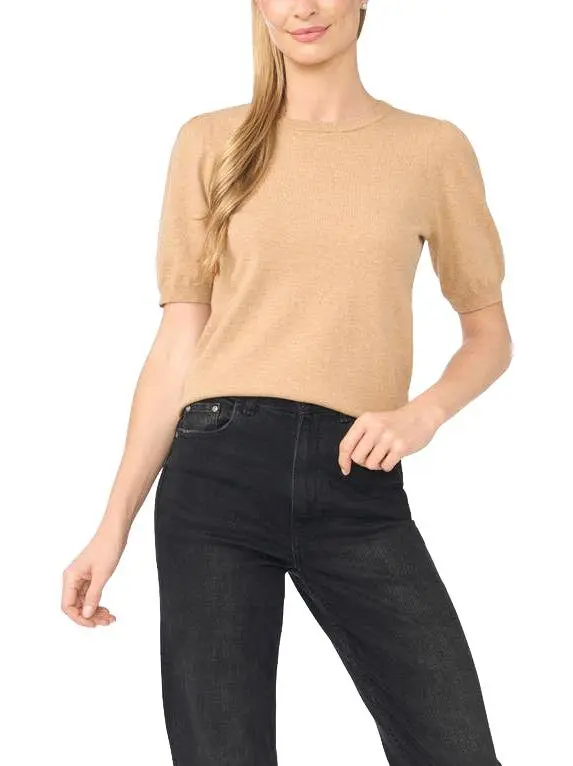 CECE DUPRAZ Puff Sleeve Sweater - Latte Heather