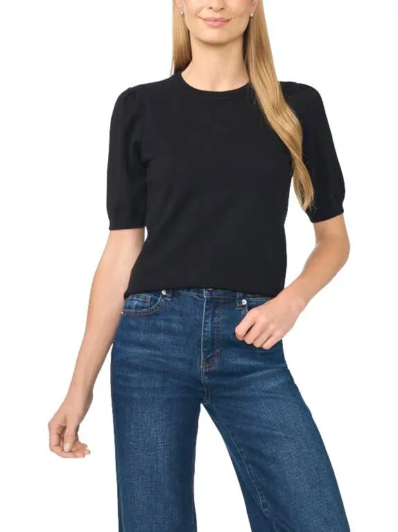 CECE DUPRAZ Puff Sleeve Sweater - Rich Black