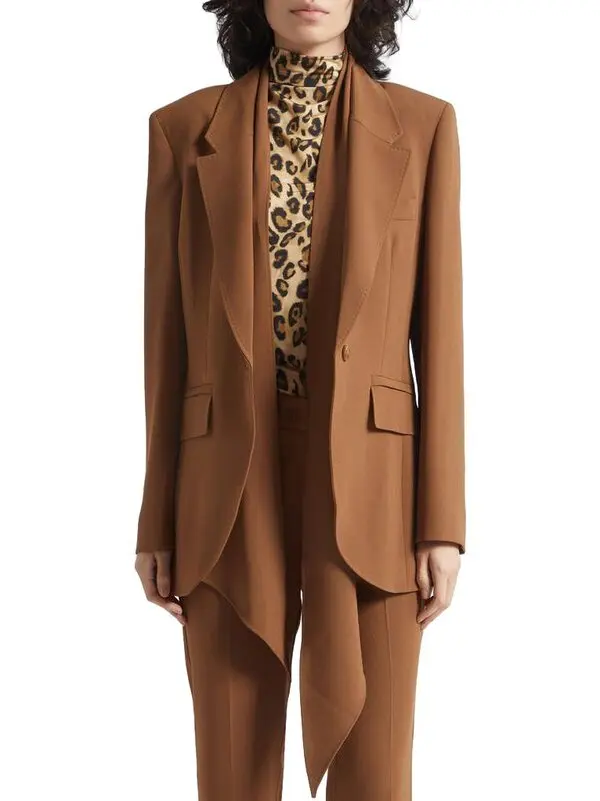 Marella Tailored Peak Lapel Blazer - Camel