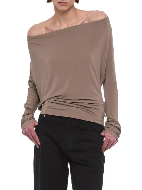 Helmut Lang Long Sleeve Cowl Back Top - Fallen Rock