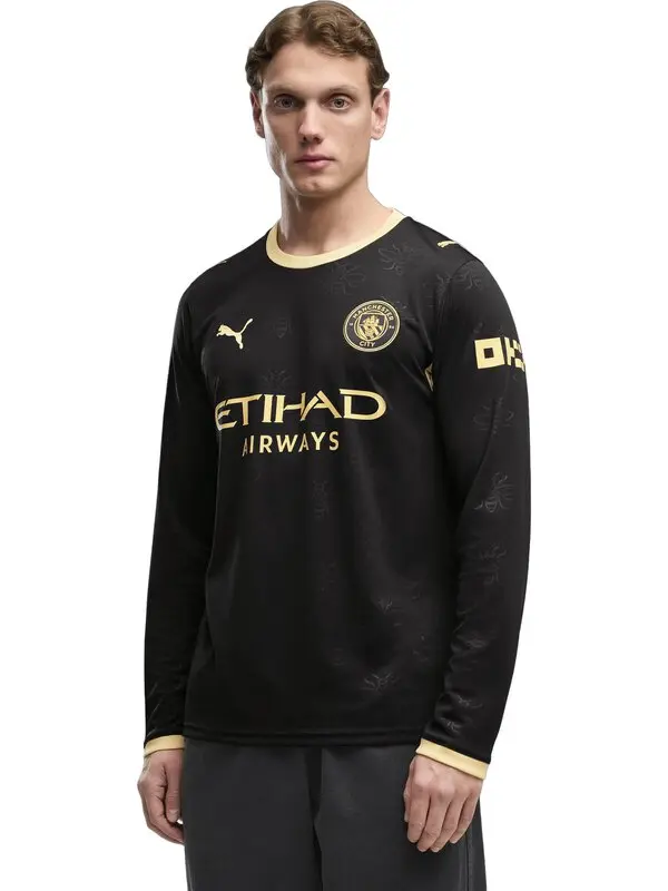 PUMA Manchester City Away Long Sleeve Soccer Jersey - Black