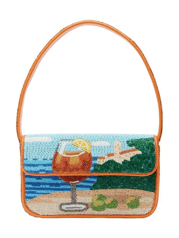 Staud Tommy Small Beaded Shoulder Bag - Multicoloured