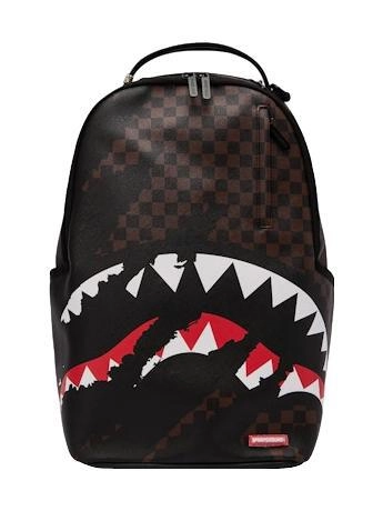 SPRAYGROUND Shark Mouth Checkered Backpack - Brown