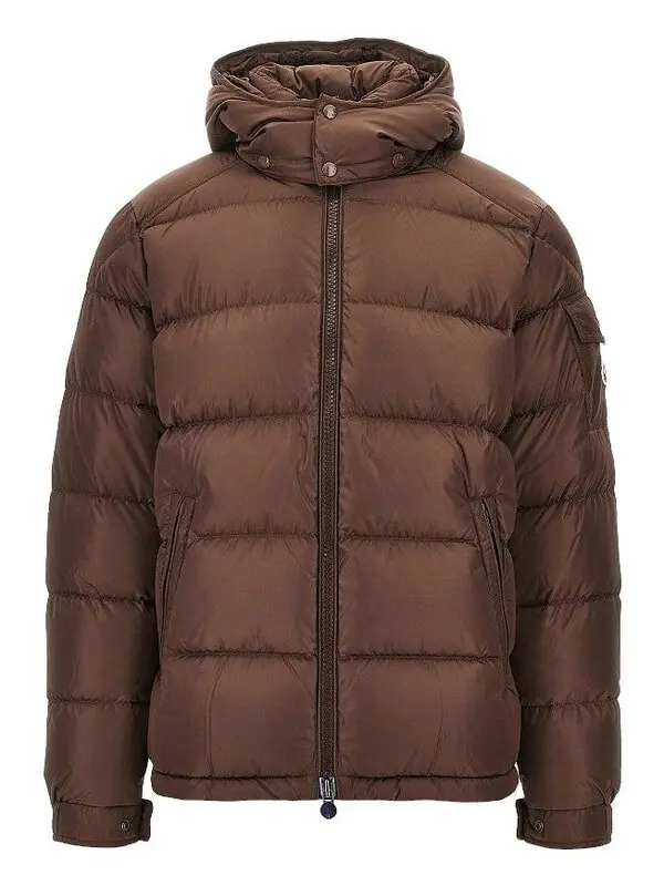 Moncler Maya Hooded Down Jacket - Brown