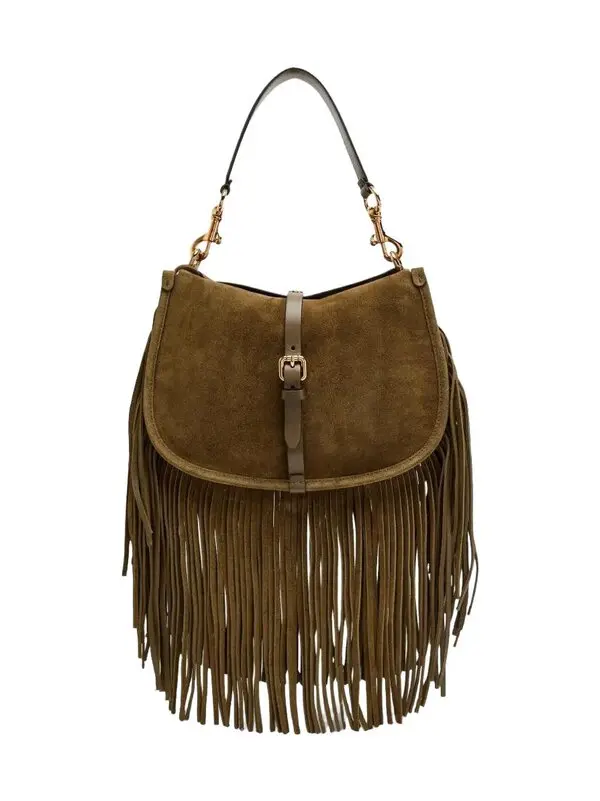 Etro Suede Fringe Crossbody Bag - Brown