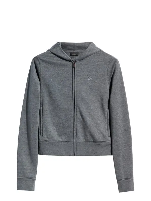 Gucci Silk And Cotton Jersey Zip-up Sweatshirt - Gray