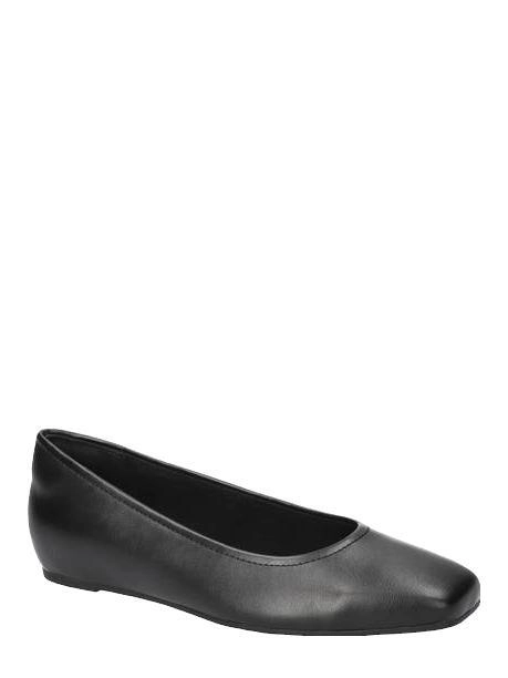 EASY WORKS BY EASY STREET Faux Leather Skimmer Flat - Black