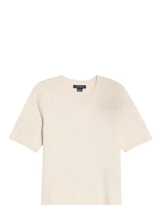 Sanctuary Crewneck Sweater Tee With Short Sleeves - Heather Dark Bone