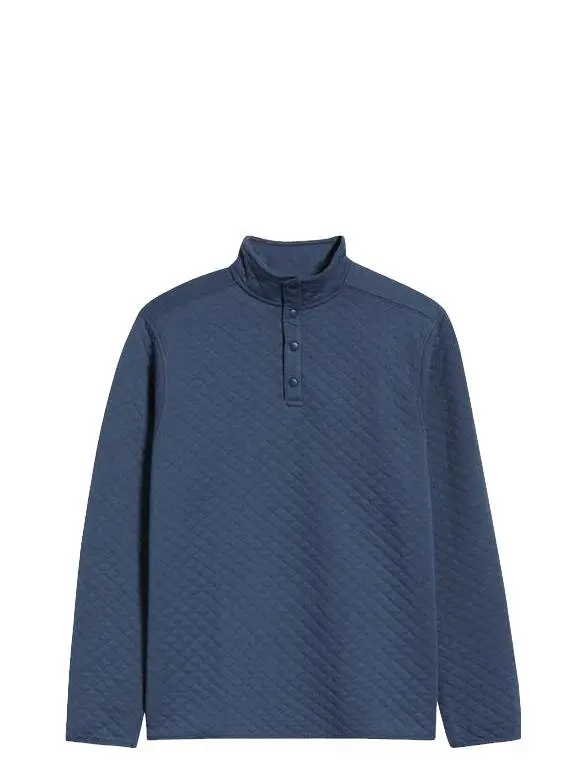 SWANNIES Cory Quilted Snap Placket Pullover - Navy