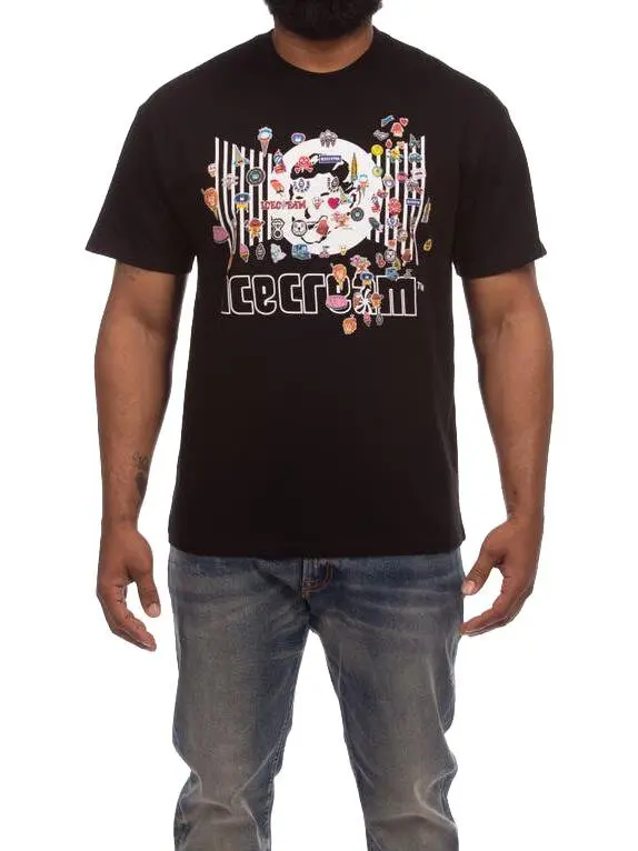 ICECREAM Stick Up Graphic T-shirt - Black