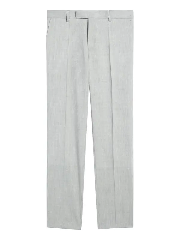 BOSS Genius Pinstripe Wool Trousers - Open Grey
