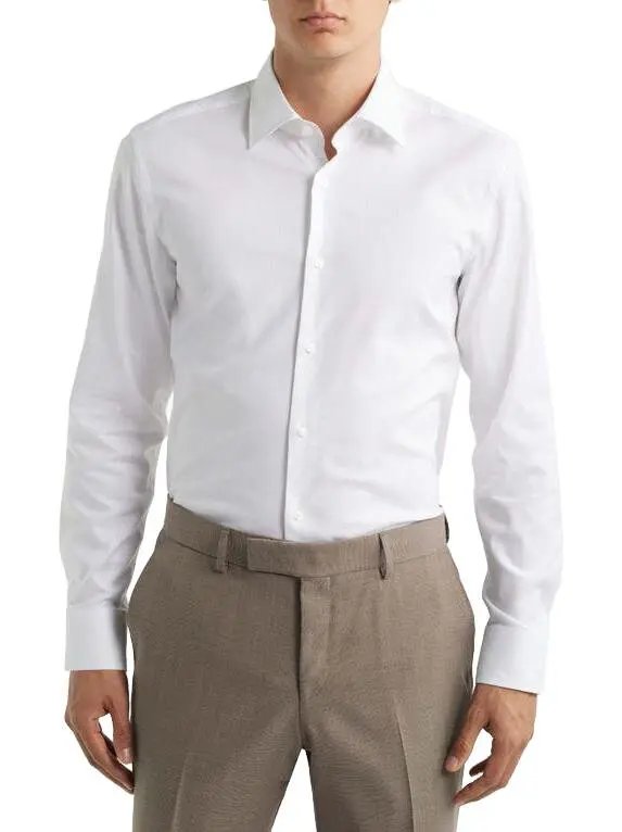 BOSS Hank Slim Fit Stretch Cotton Dress Shirt - White