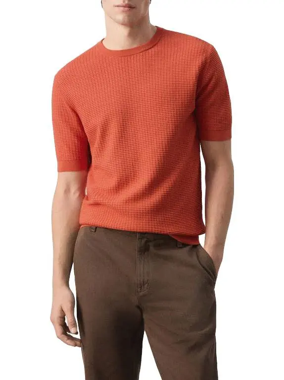 Mango Waffle Knit T-shirt - Medium Pink