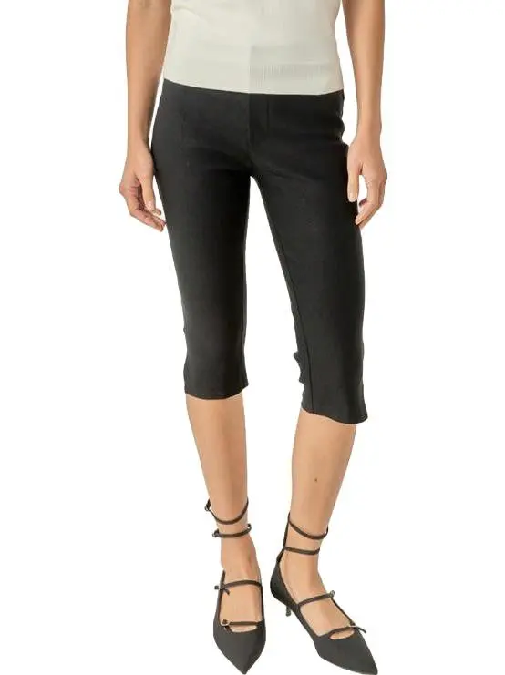 English Factory Side Slit Capri Pants - Black