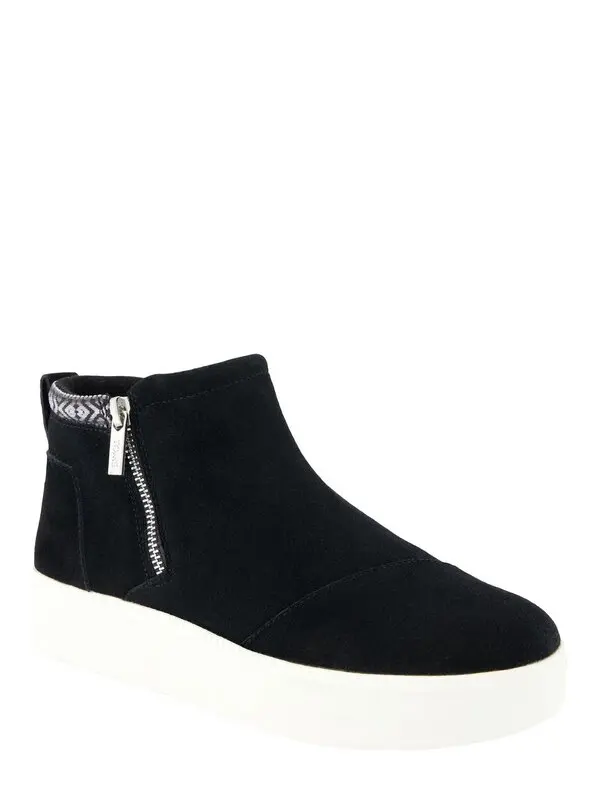 Toms Percy Suede Zip-up Platform Bootie - Black