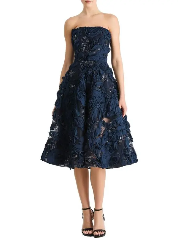 HELSI Strapless Embellished Cocktail Dress - Midnight Blue