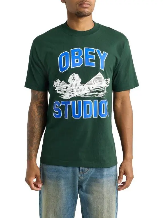 Obey Cairo Graphic T-shirt - Forest Green